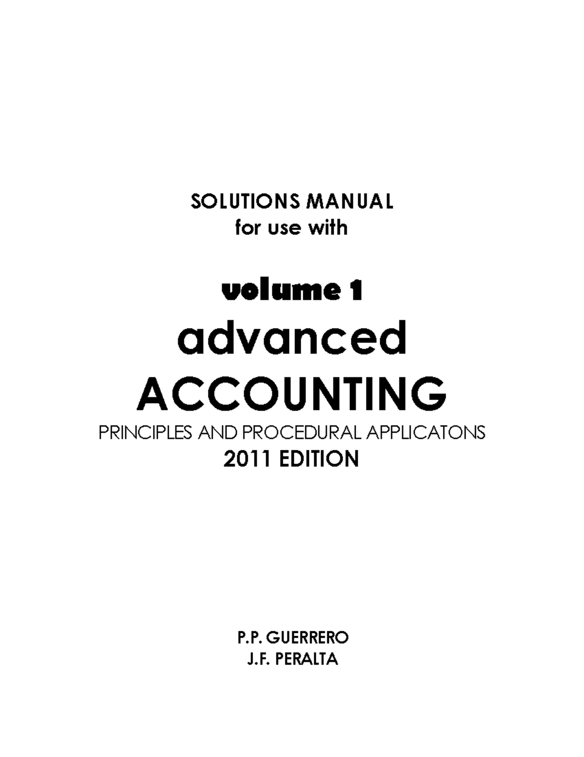 Advanced Financial Accounting Vol 2 - StuDocu