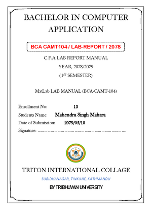English BCA II - Tribhuvan University (all-summary) - The Land ...