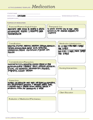 Active Learning Template Furosemide - ACTIVE LEARNING TEMPLATES ...