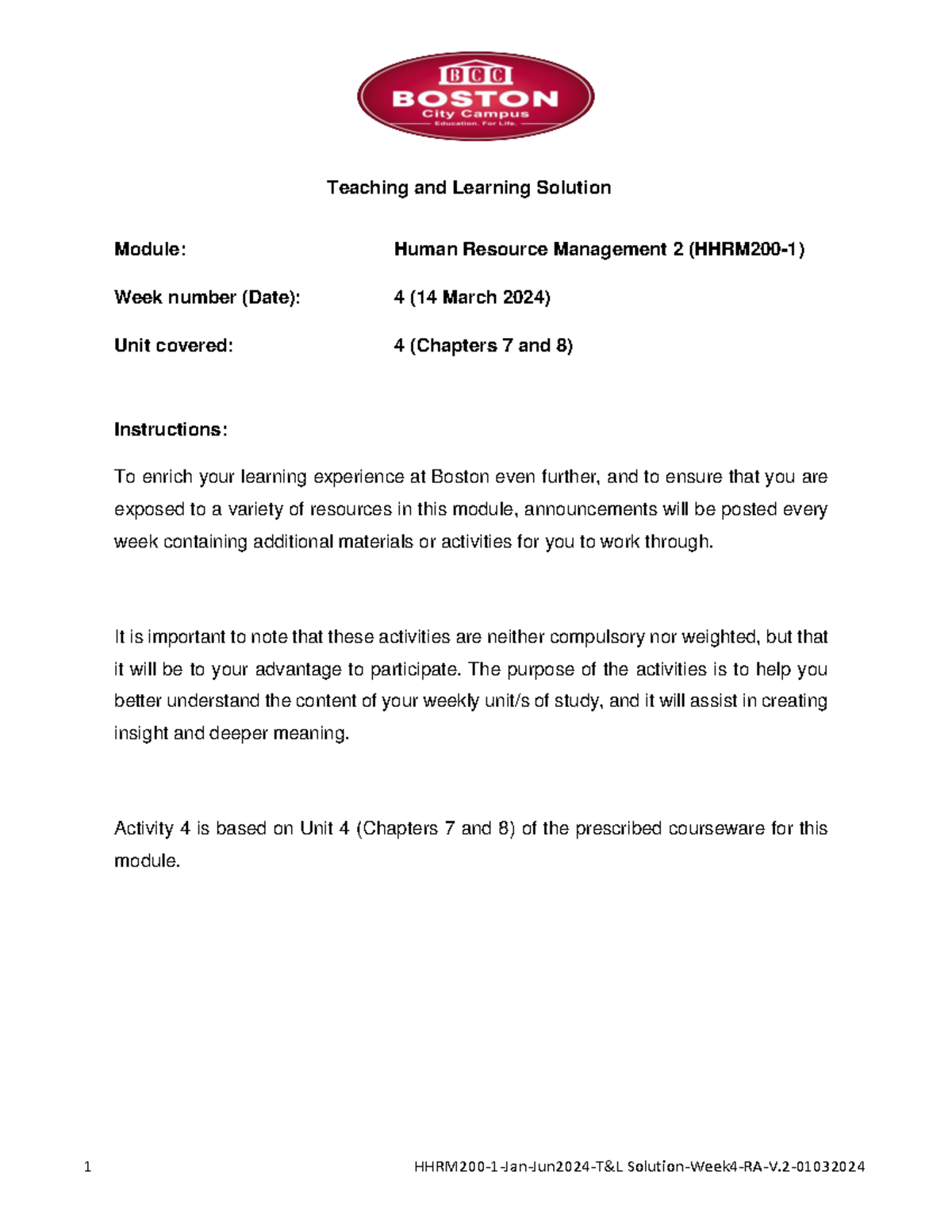 HHRM200-1-Jan-Jun2024-TL Solution-Week4-RA-V - Module: Human Resource ...