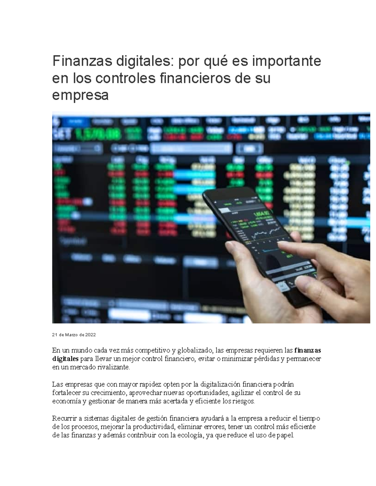 Finanzas digitales - apuntes de induccion - Finanzas digitales: por qué ...
