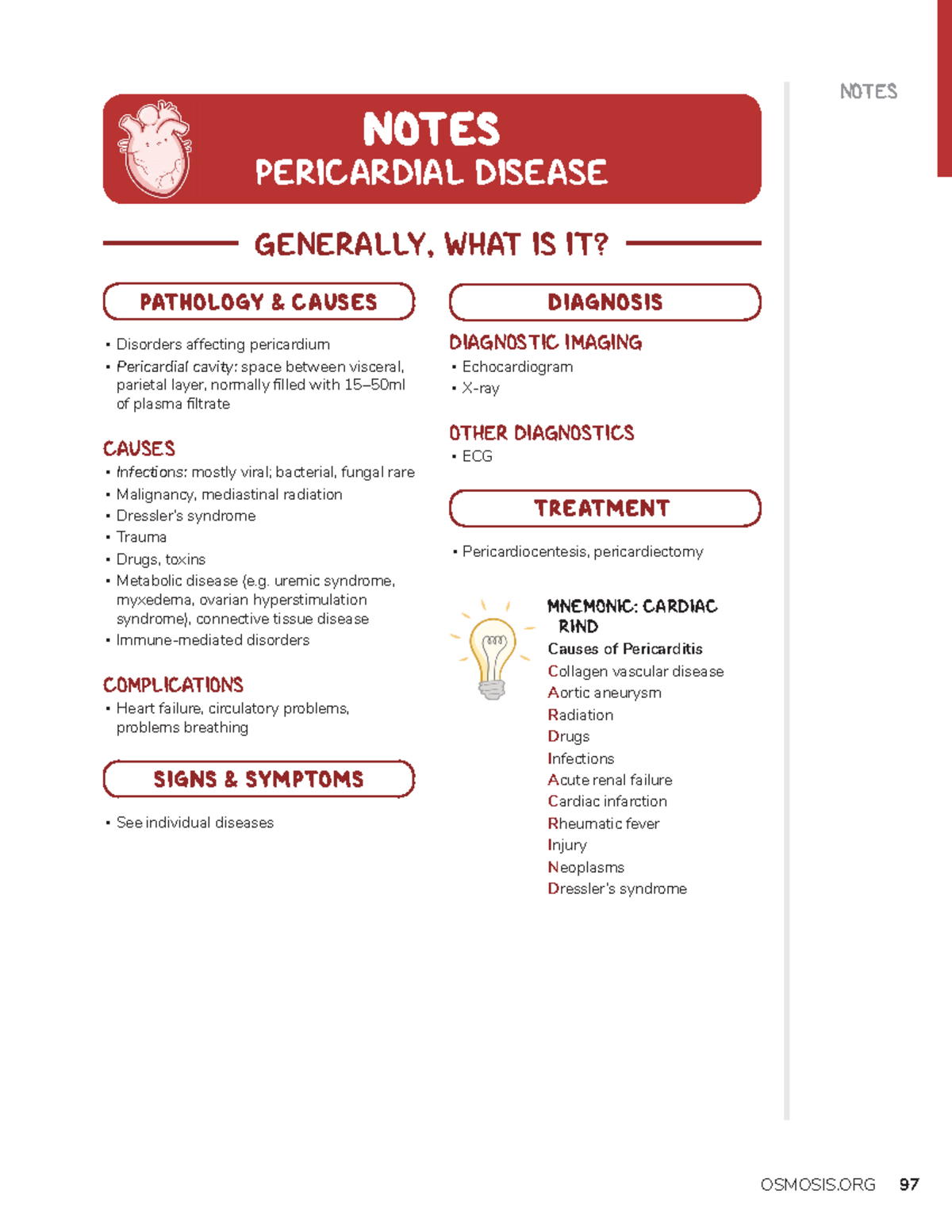 Pericardial Disease - NOTES Disorders affecting pericardium Pericardial ...