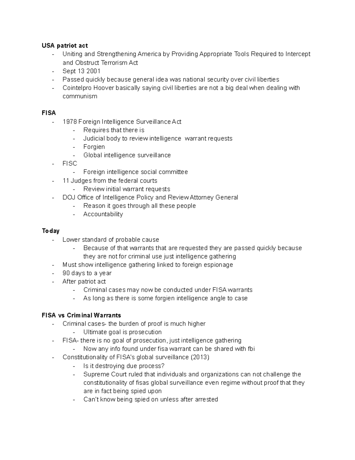 Patriot act and USA freedom act - USA patriot act - Uniting and ...