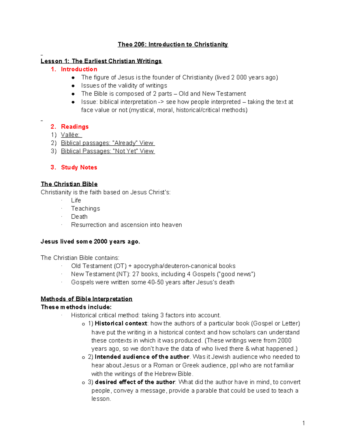 Theo 206 (lessons 1-3) - Lesson 1 to 3 - Theo 206: Introduction to ...