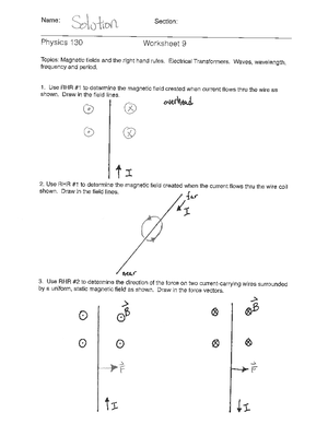 Phys130 Worksheet 11 Solutions - PHYS 130 - Studocu