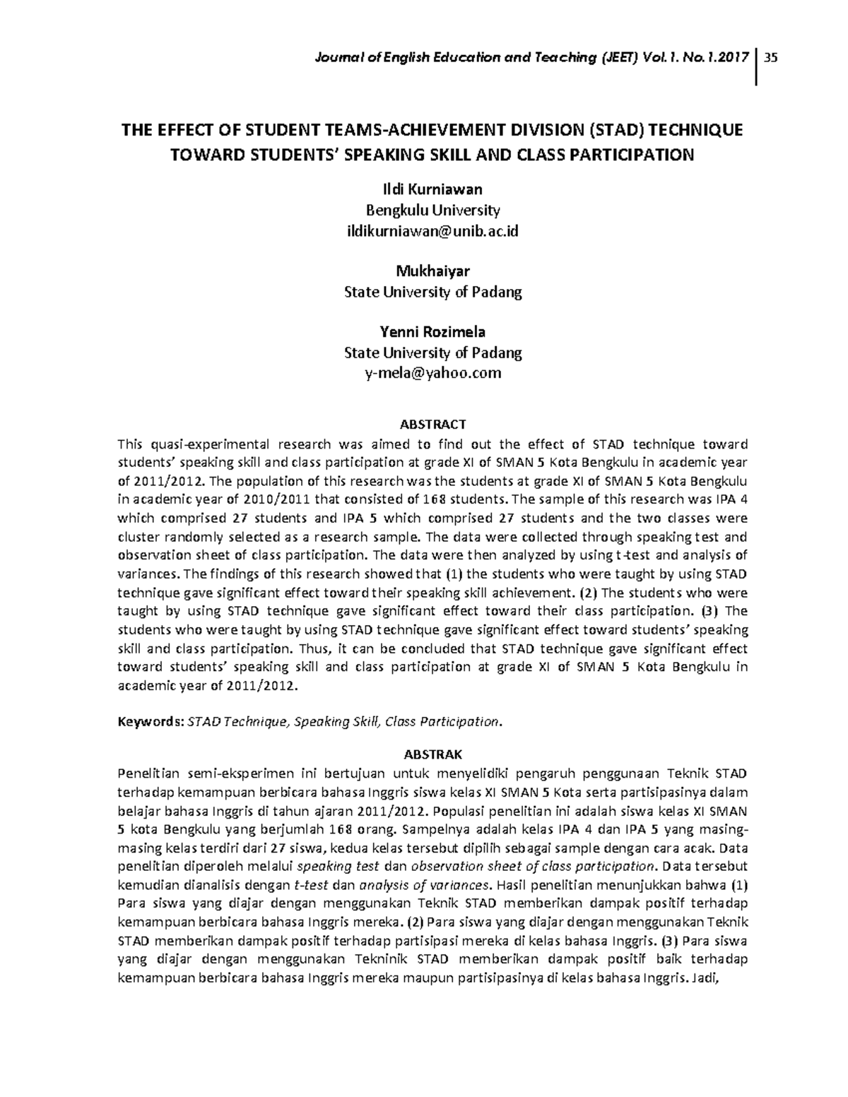 THE Effect OF Student Teams- Achievement Division (STAD) Technique - THE EFFECT OF STUDENT - Studocu