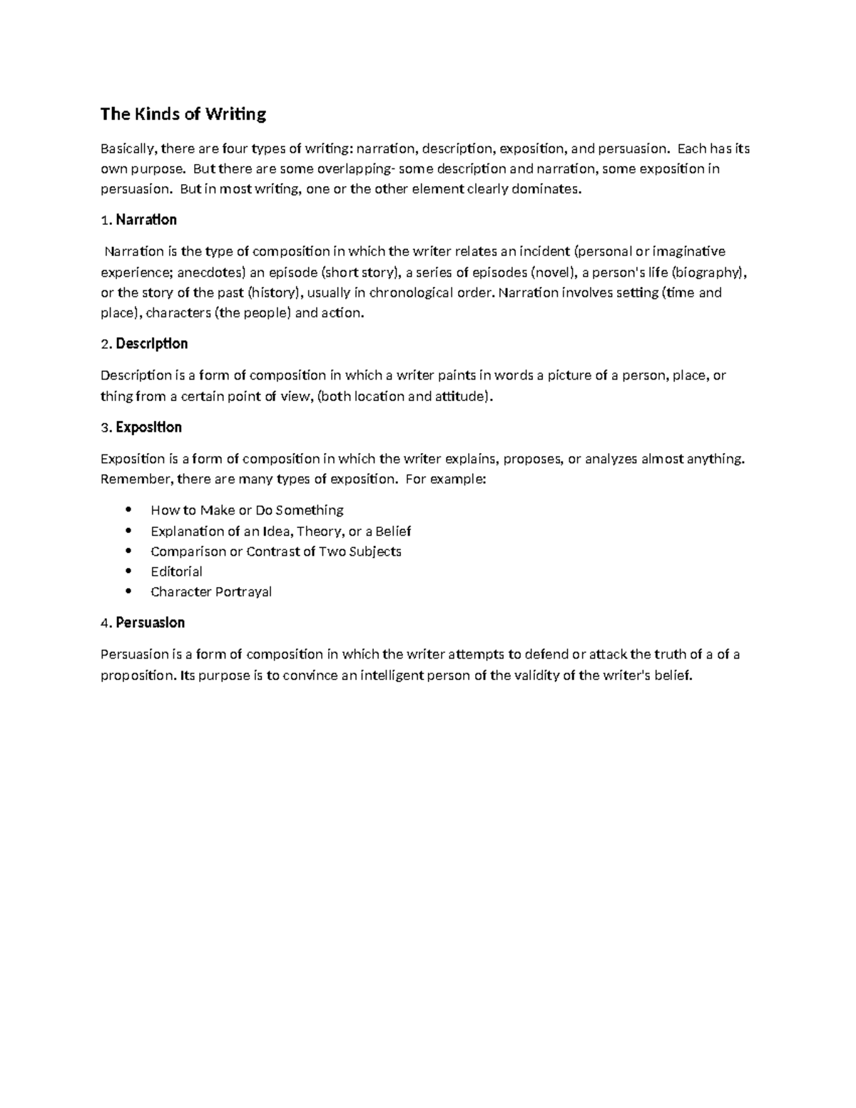 The Kinds of Writing - Study notes - The Kinds of Writing Basically ...