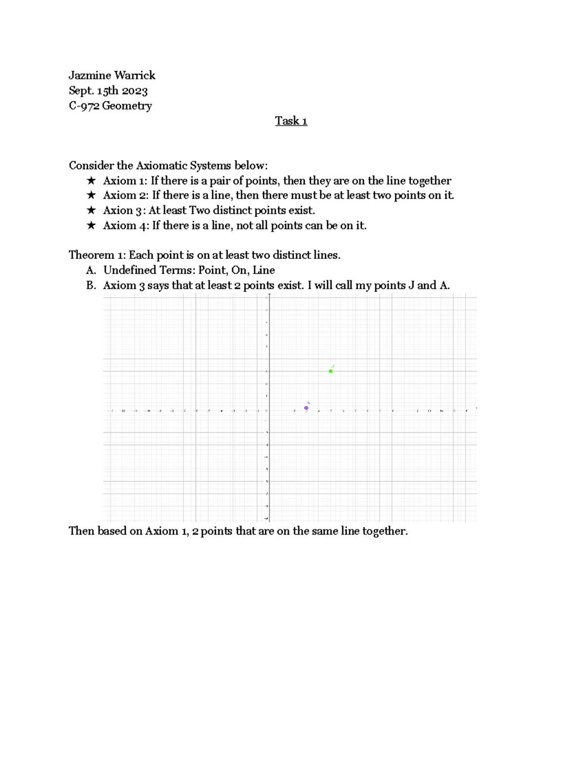 C972 Task 1 without Edits - Jazmine Warrick Sept. 15th 2023 C-972 Geometry Task 1 Consider the ...