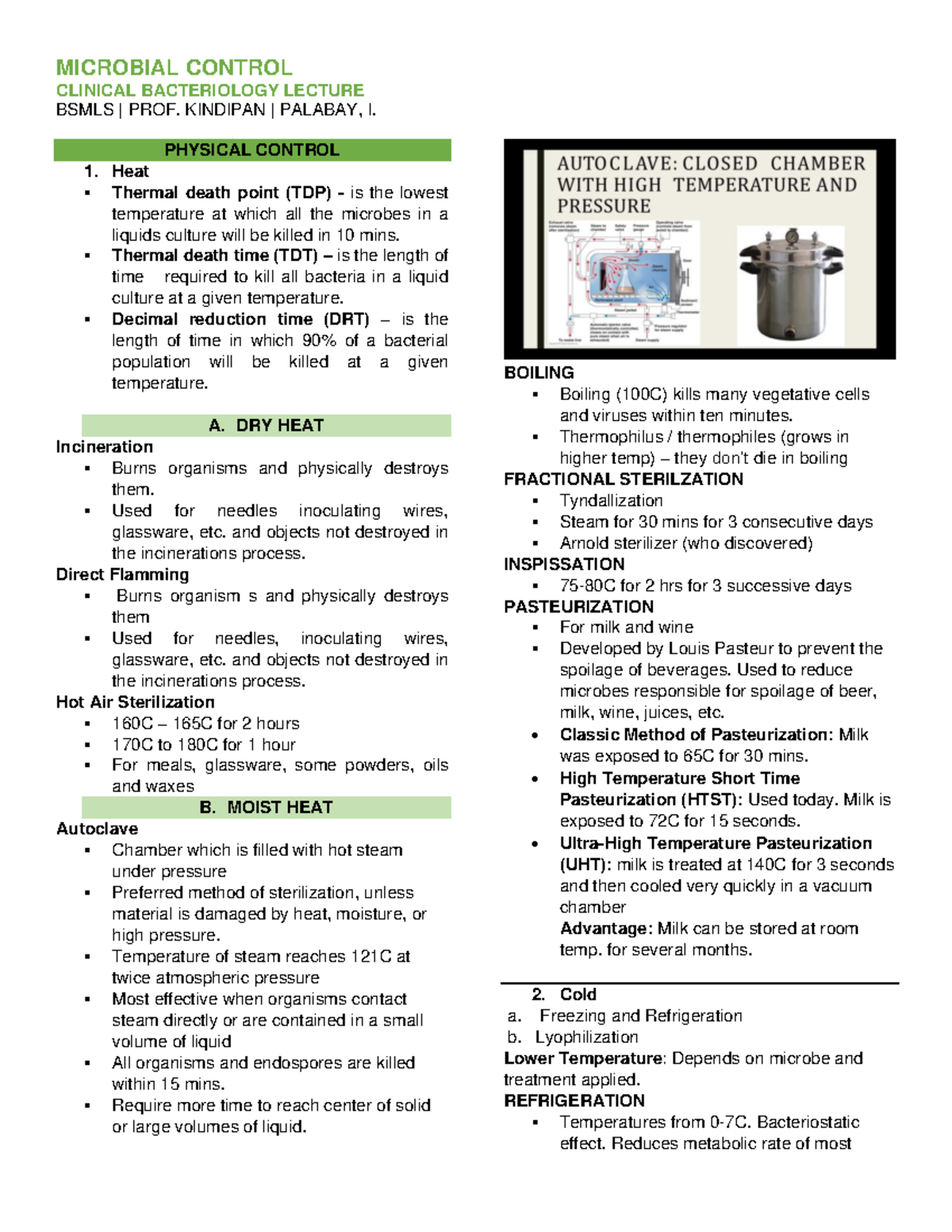 Microbial- Control - Lecture notes clinical bacteriology - CLINICAL ...
