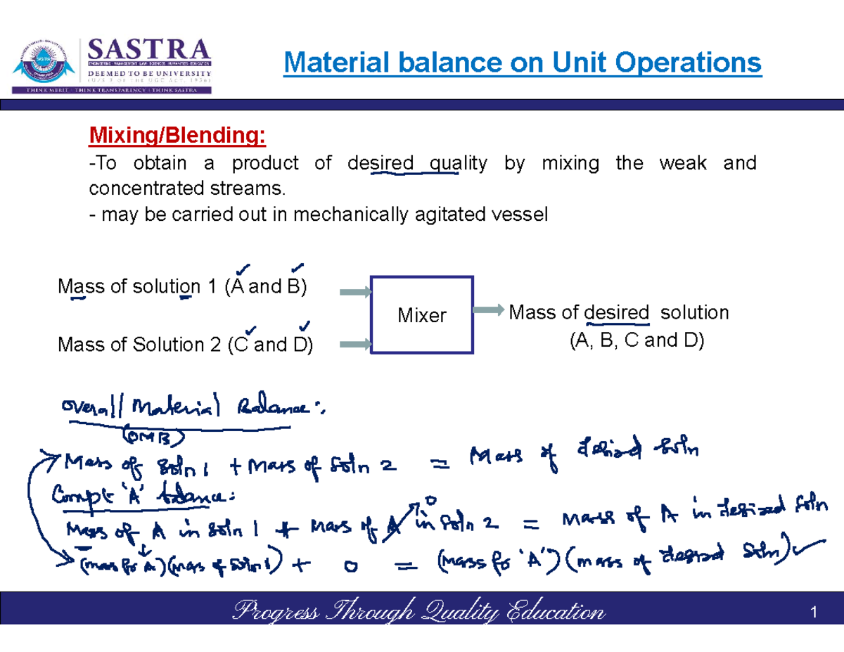CHE101-lect 22,23,24 - process calculations notes - Mixing/Blending ...