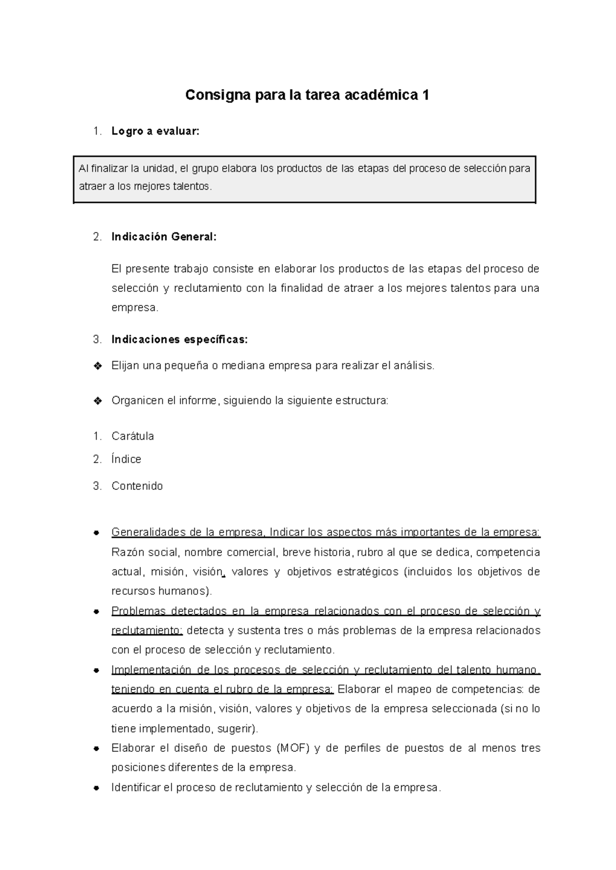 Tareaacademica 1 Indicaciones AN41 V3 - Consigna para la tarea académica 1 1. Logro a evaluar ...