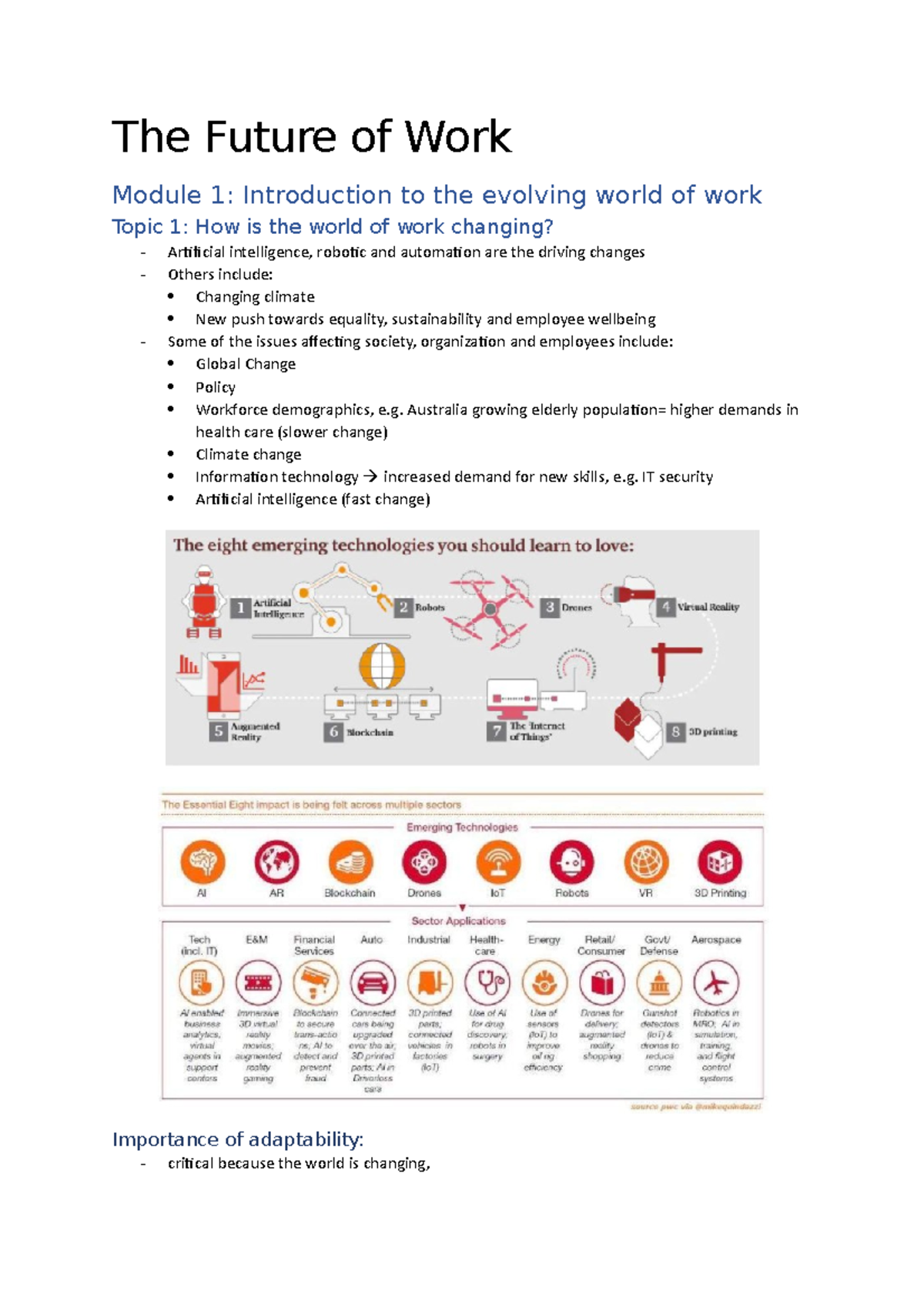 Future of Work Learning materials notes - The Future of Work Module 1 ...