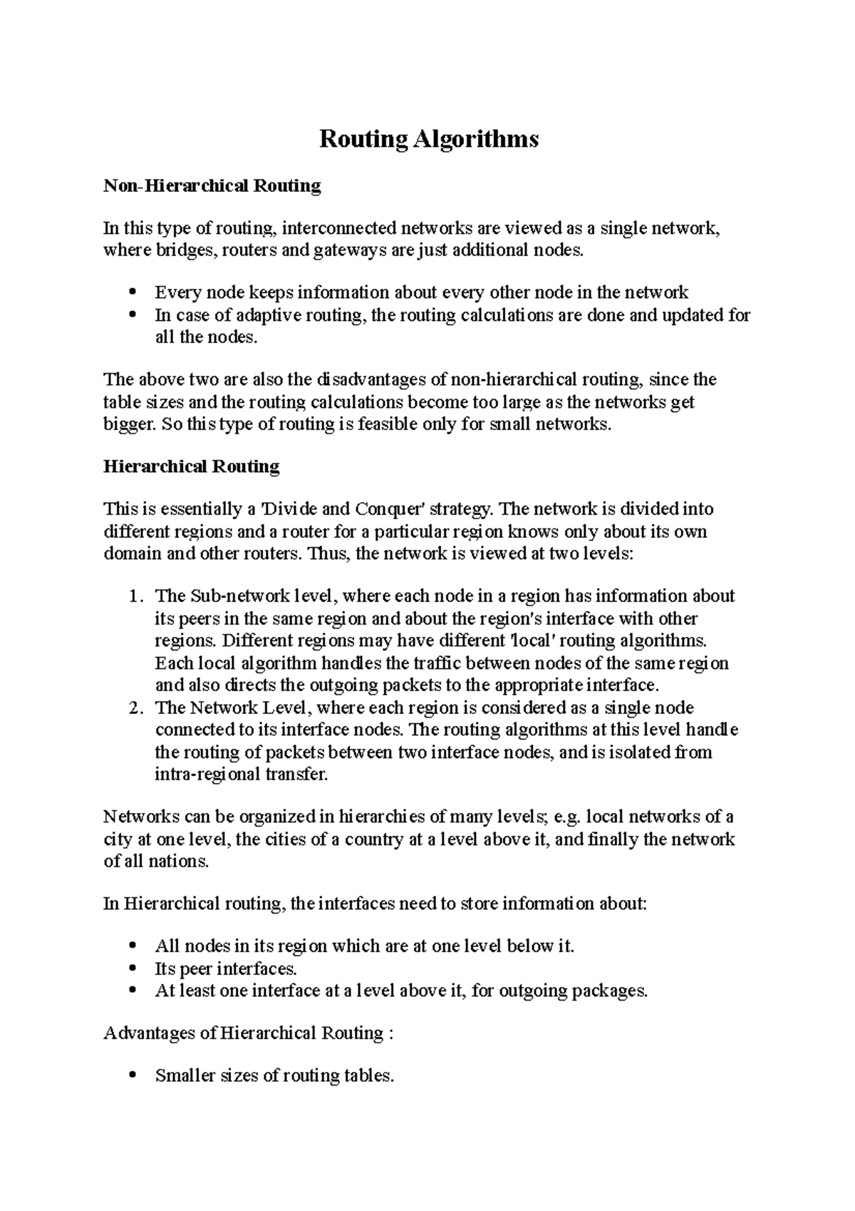 Routing Algorithms By Sachin Sir Routing Algorithms Non