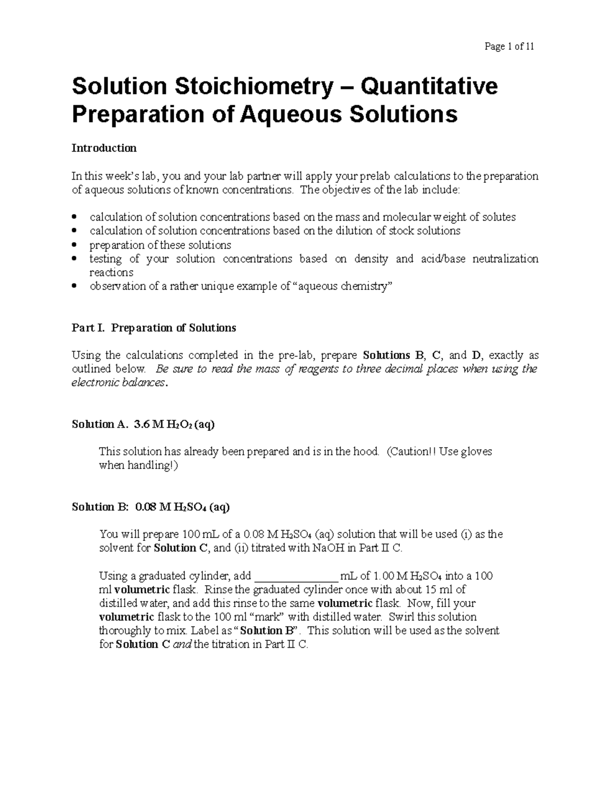 2-Preparing Solutions sch - Solution Stoichiometry – Quantitative ...