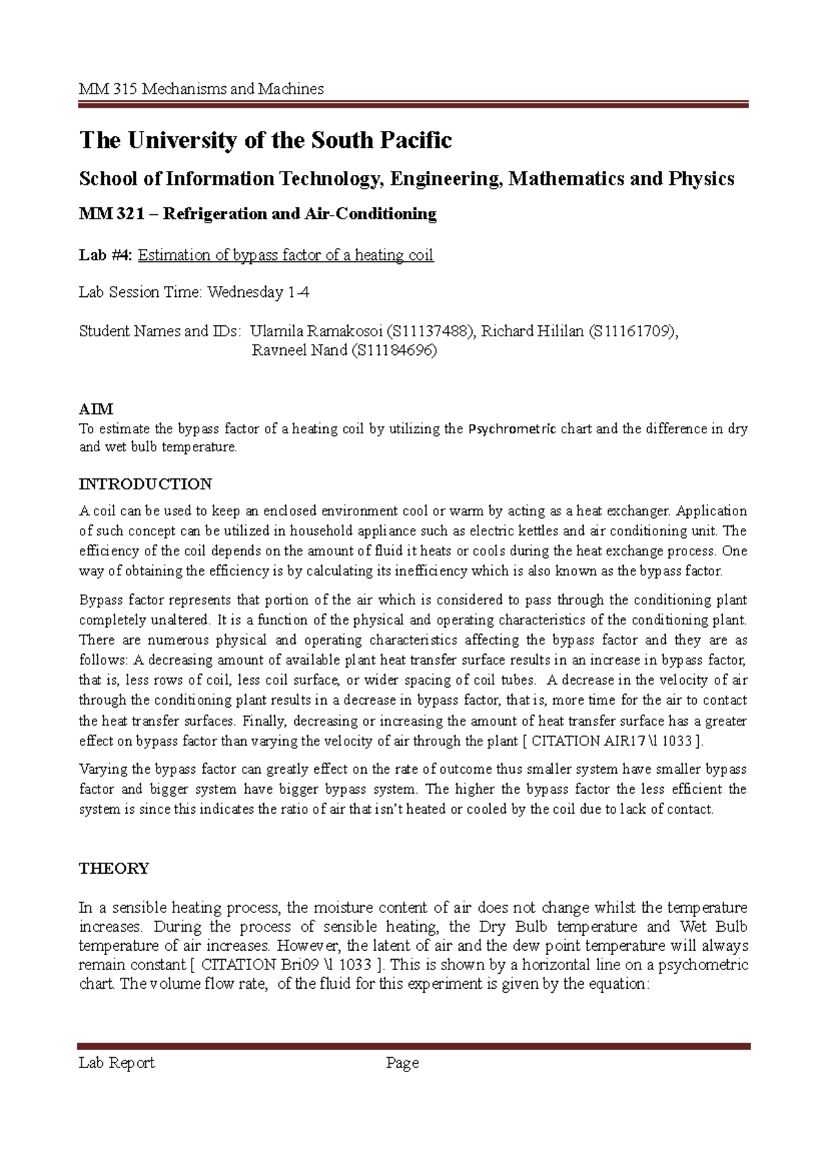 MM321 Lab 4 - Contains full lab report - The University of the South ...