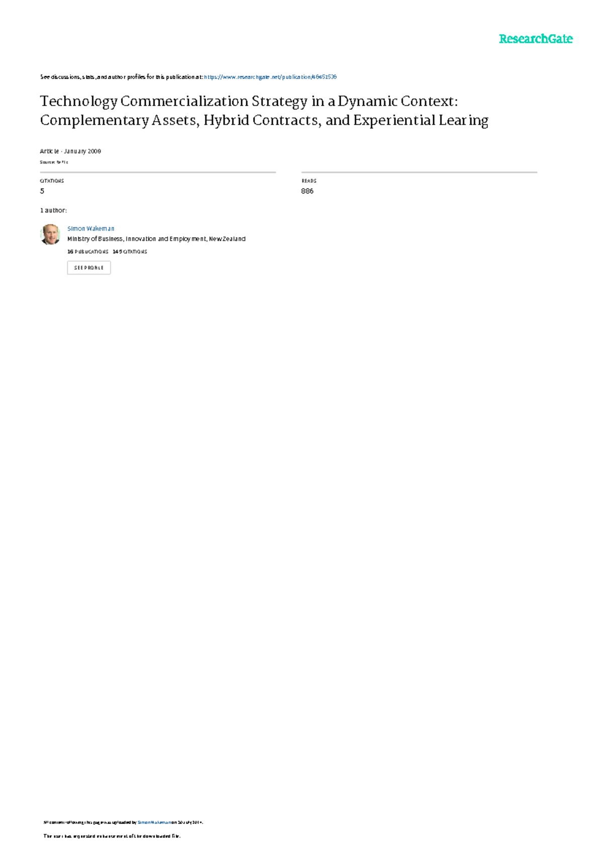 Technology Commercialization Strategy in a Dynamic - See discussions ...