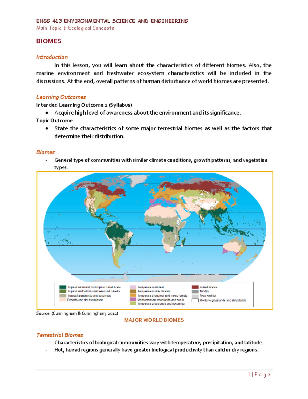 Environmental Science and Engineering - Main Topic 1: Ecological ...