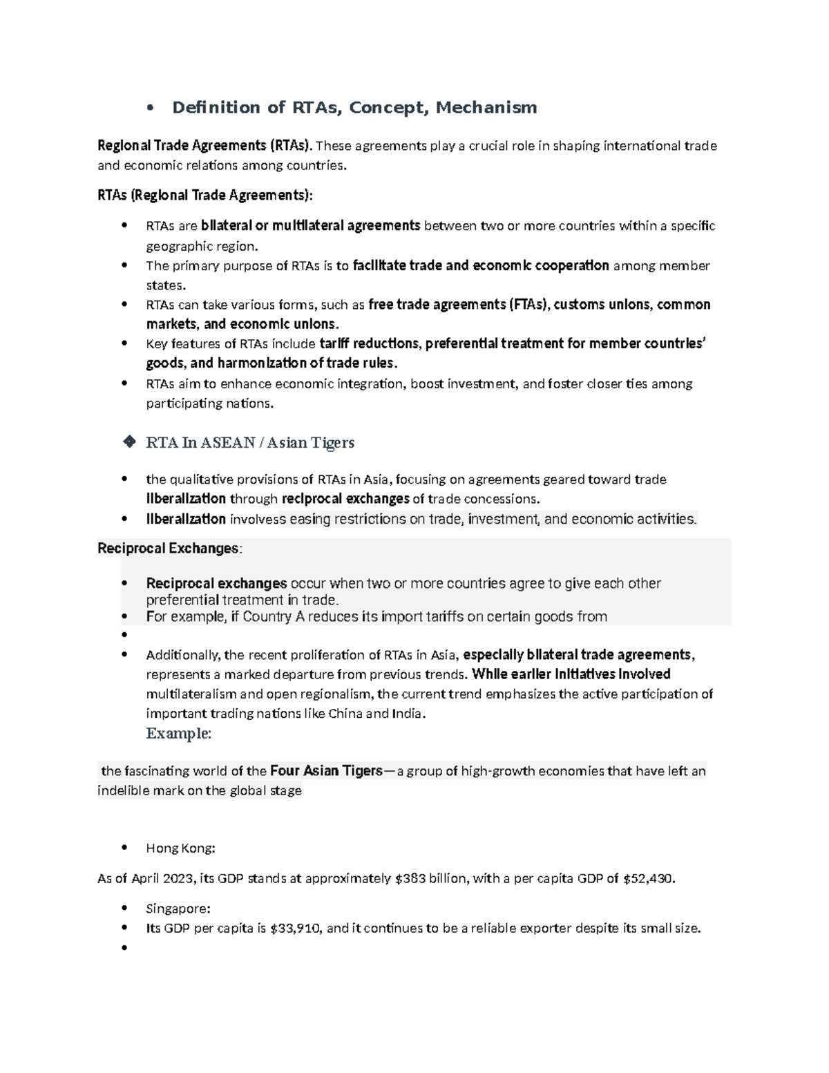 Introduction RTAs - geography assgiment - Definition of RTAs, Concept ...