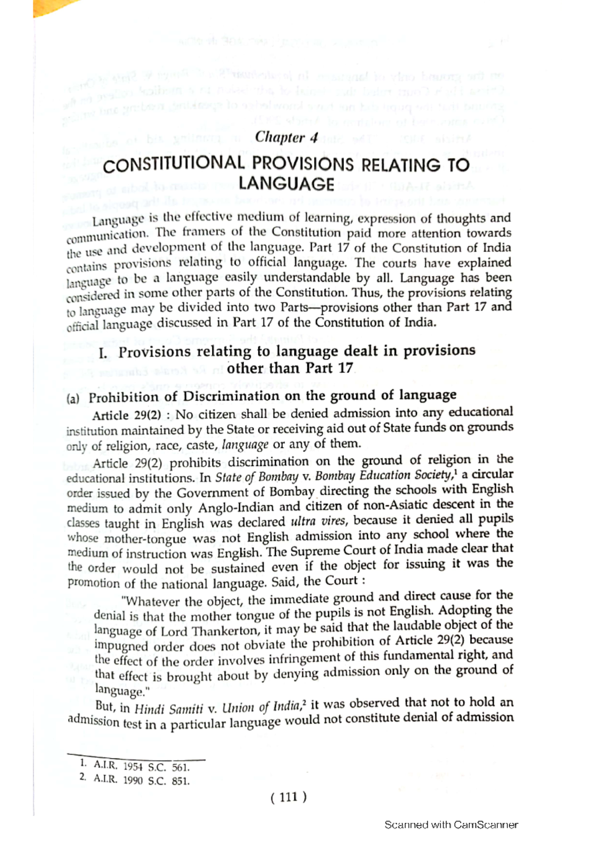 Sem2 English Consti. Provisions - Chapter 4 CONSTITUTIONAL PROVISIONS ...