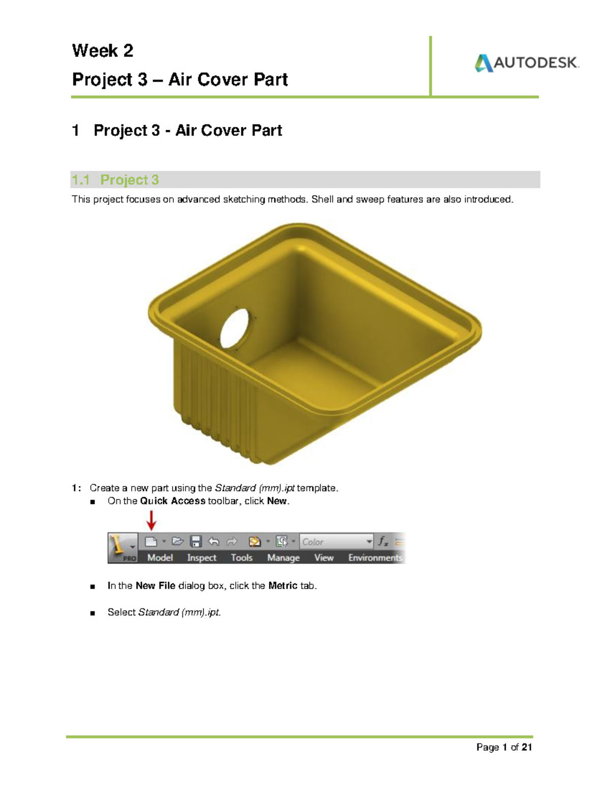 A - Week 2 - Project 3 - Air Cover Part - mechanical engineering - Studocu