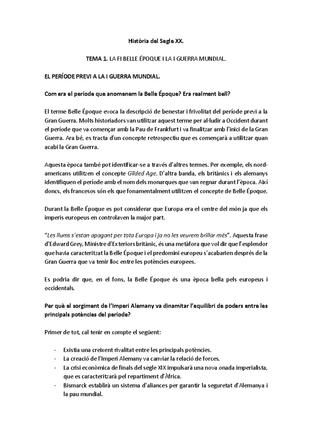 Història del Segle XX Apunts - Història del Segle XX. TEMA 1. LA FI ...