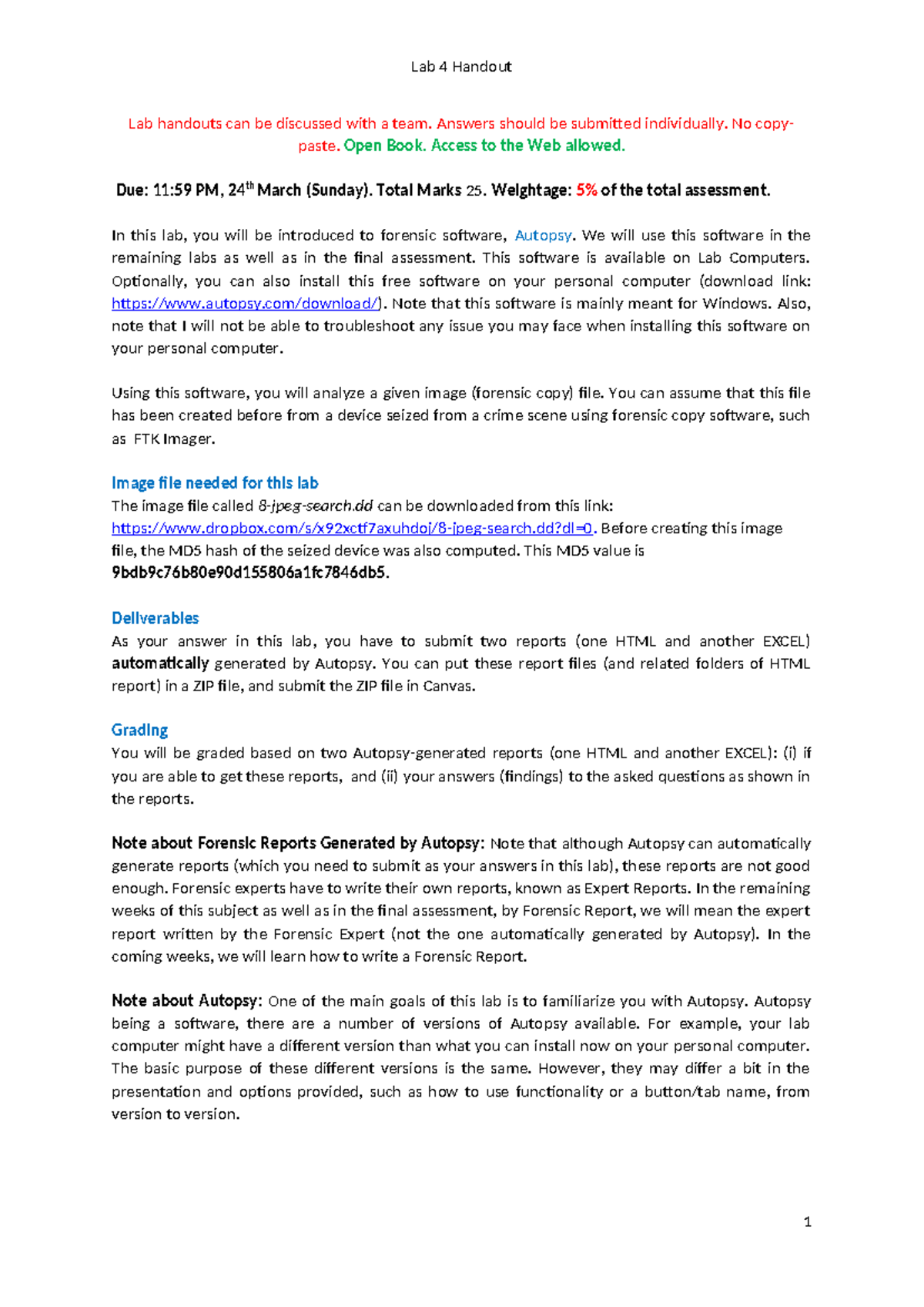 Week5 Lab Hanout-3 - week 6 work - Lab handouts can be discussed with a team. Answers should be ...