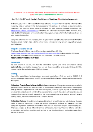 Lab 5 and 6 Handout-3 - Week 7 work - Lab 5 and 6 Handout 1 For ...