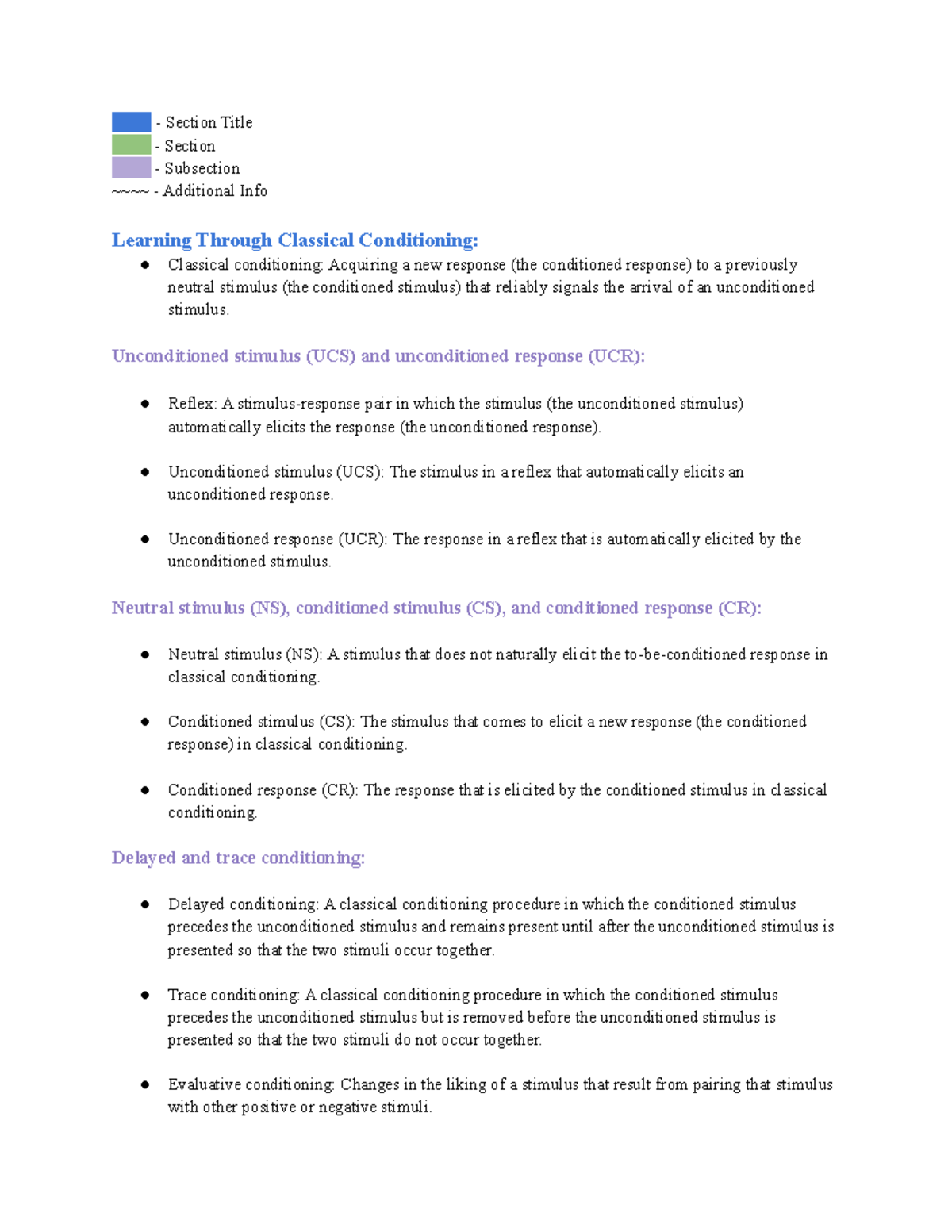 Psych Ch 4 Notes - ...... - Section Title ...... - Section ...