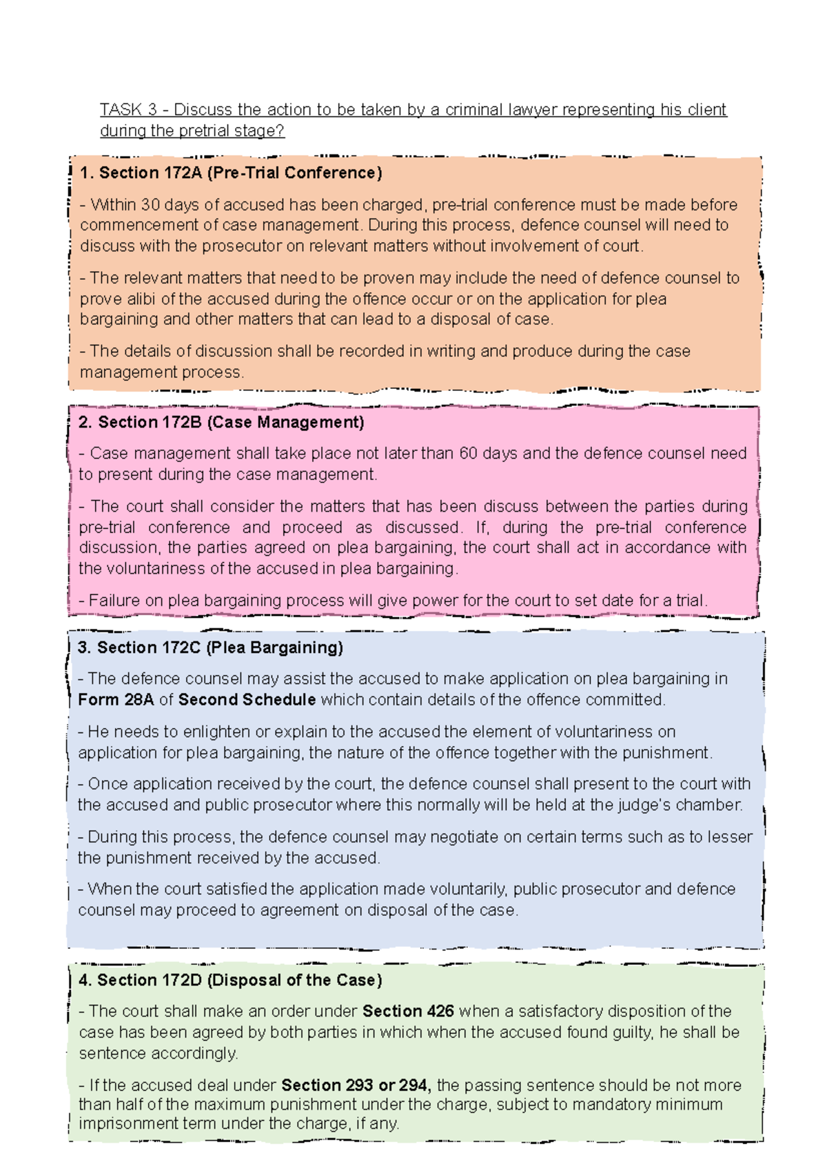 Task 3 Question 3 - Action by a criminal lawyer representing his client ...