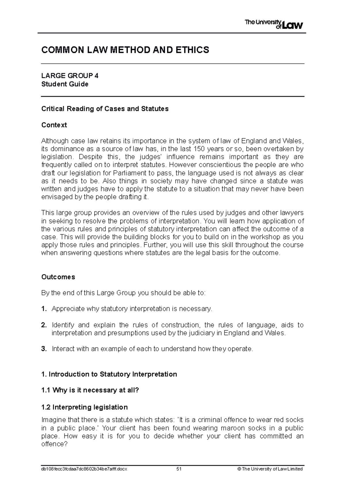 2324 clme lg04 ce01 student guide - COMMON LAW METHOD AND ETHICS LARGE ...