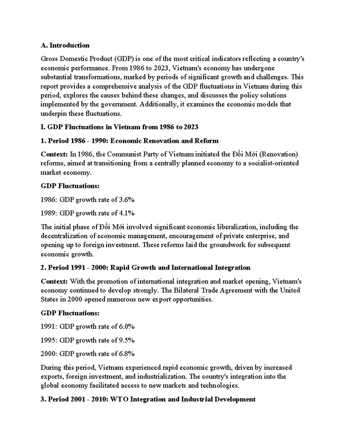 GDP - GDP - A. Introduction Gross Domestic Product (GDP) is one of the ...