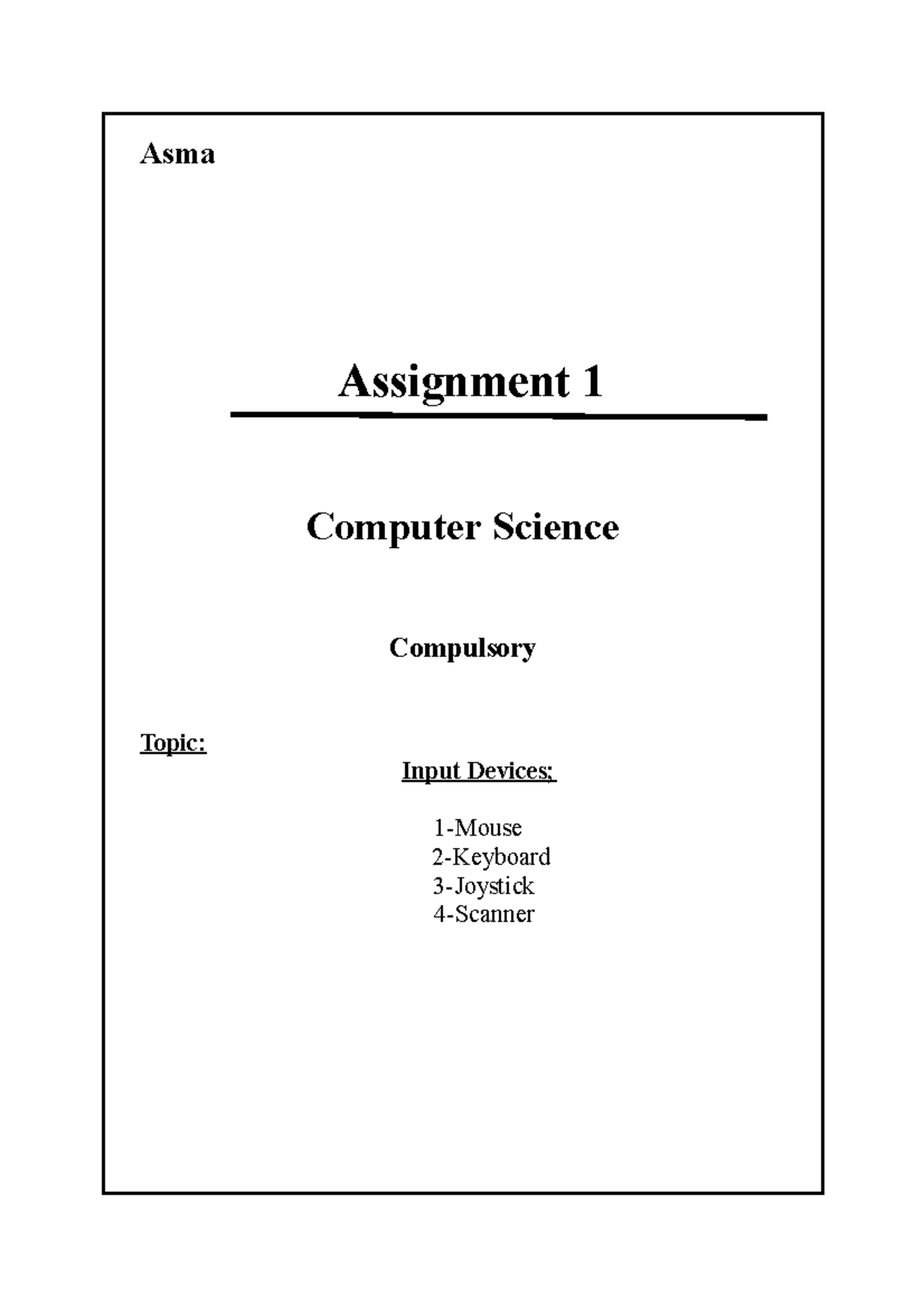 Document 1 - Copy - Lecture notes 1 - Asma Assignment 1 Computer ...