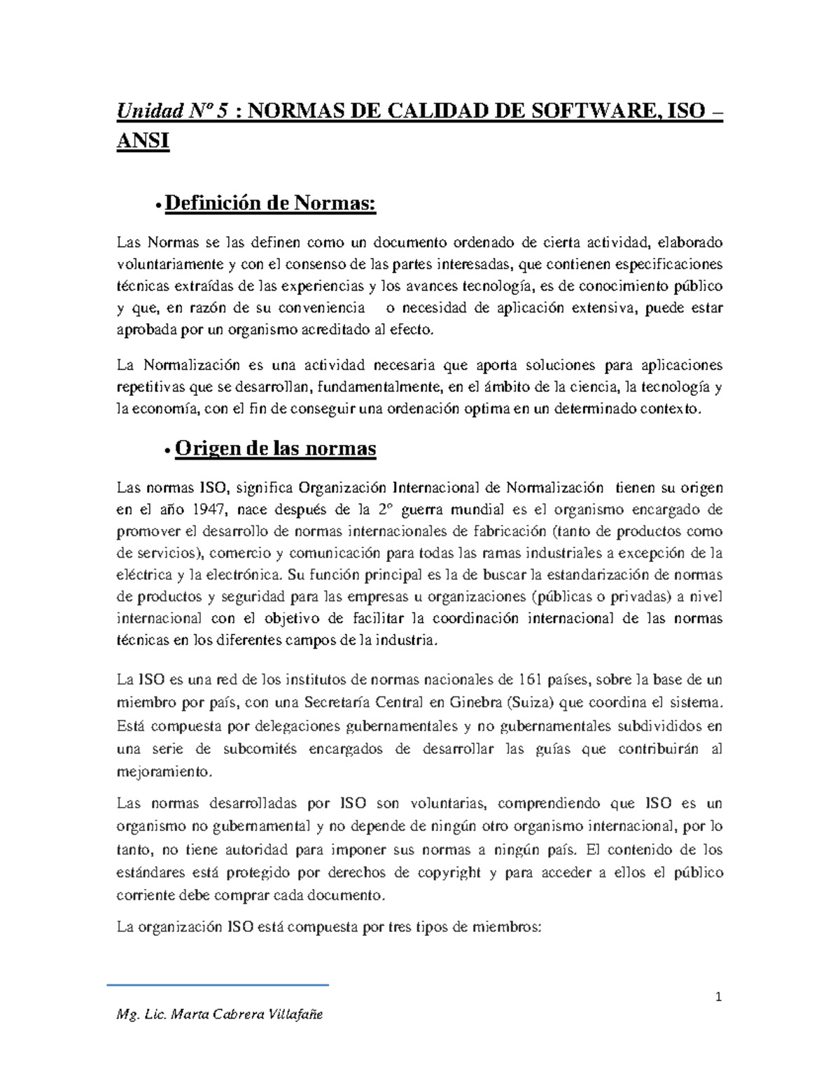 U5 Normas de calidad ISO CMMI - 1 Unidad Nº 5 : NORMAS DE CALIDAD DE ...