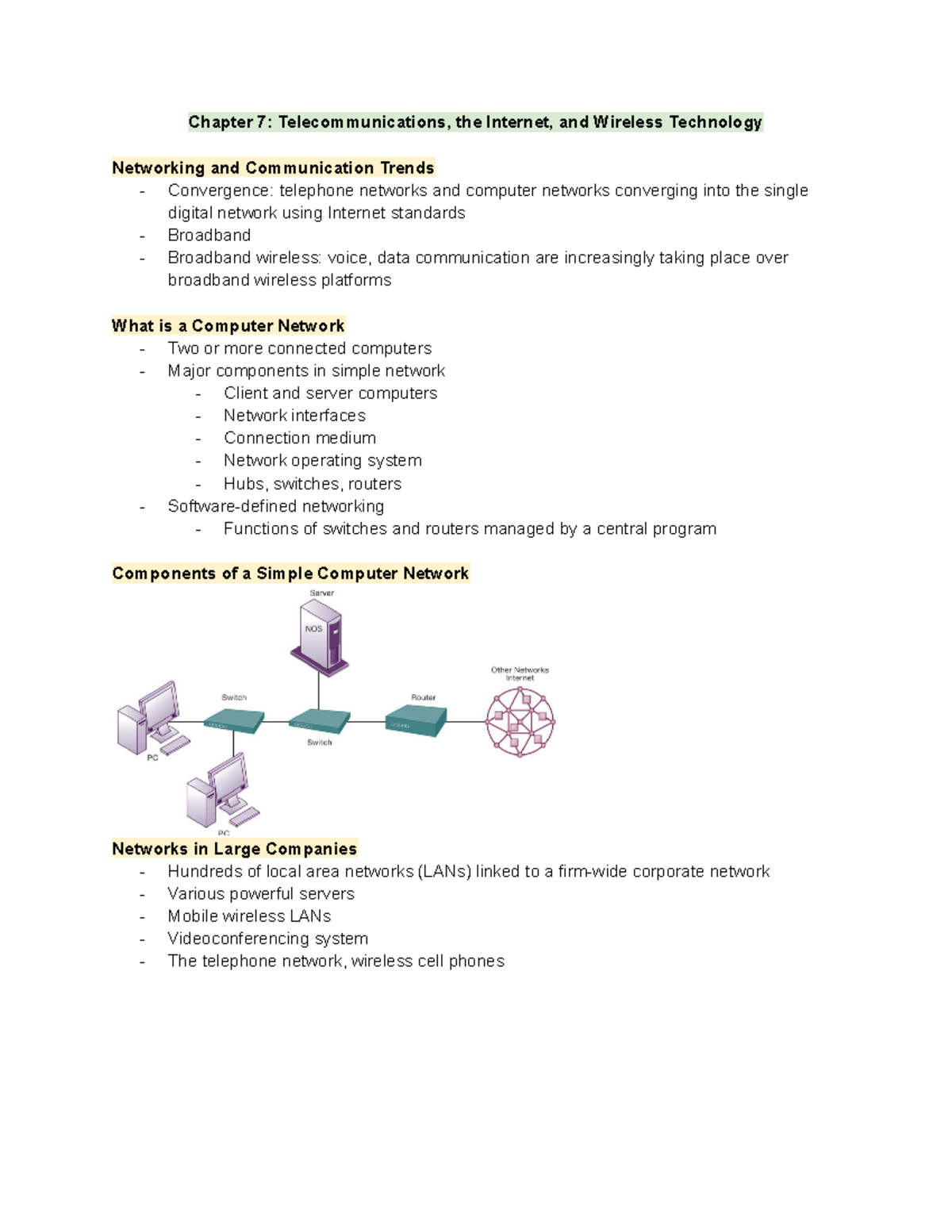 Chapter 7 Telecommunications, the Internet, and Wireless Technology - Studocu