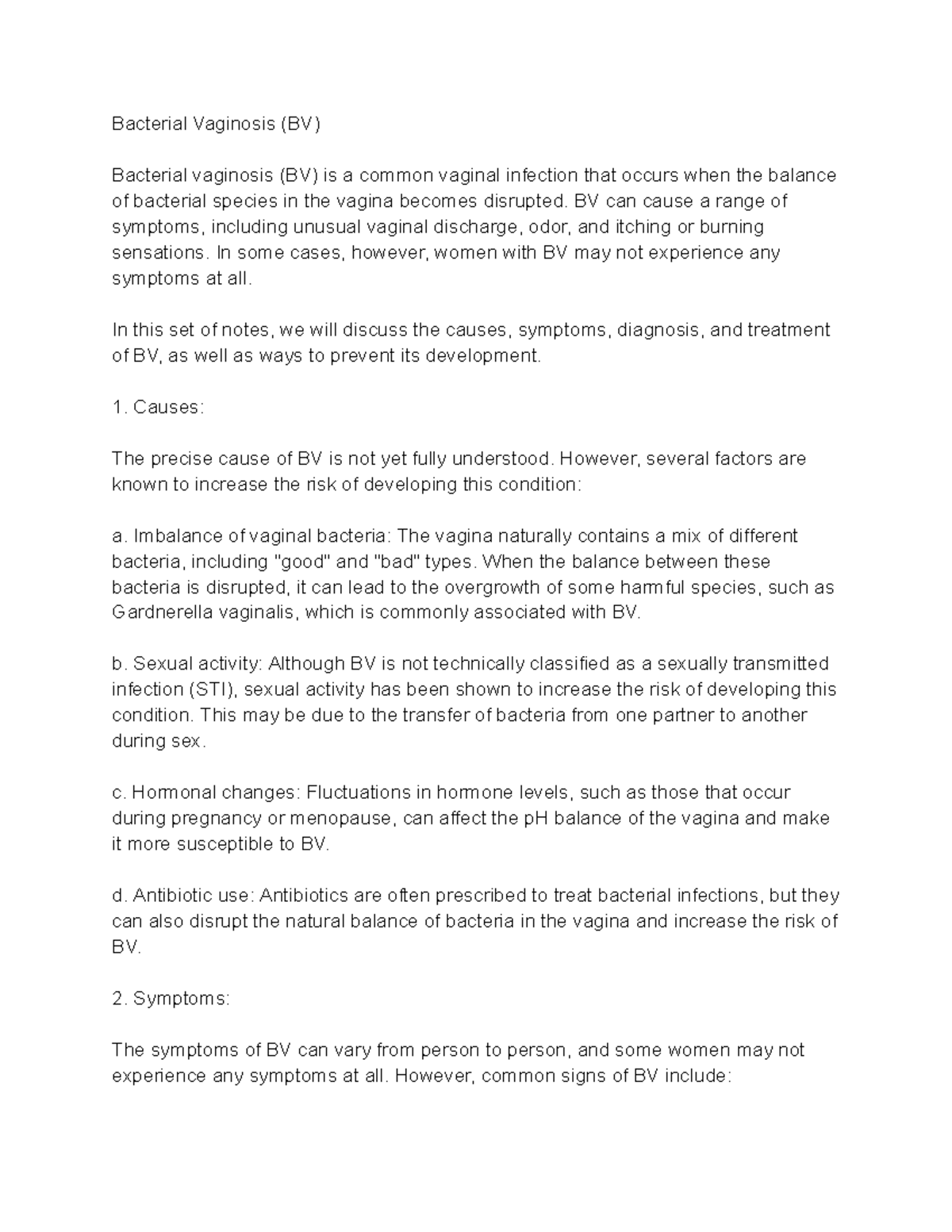 Bacterial Vaginosis (BV) - Bacterial Vaginosis (BV) Bacterial vaginosis ...