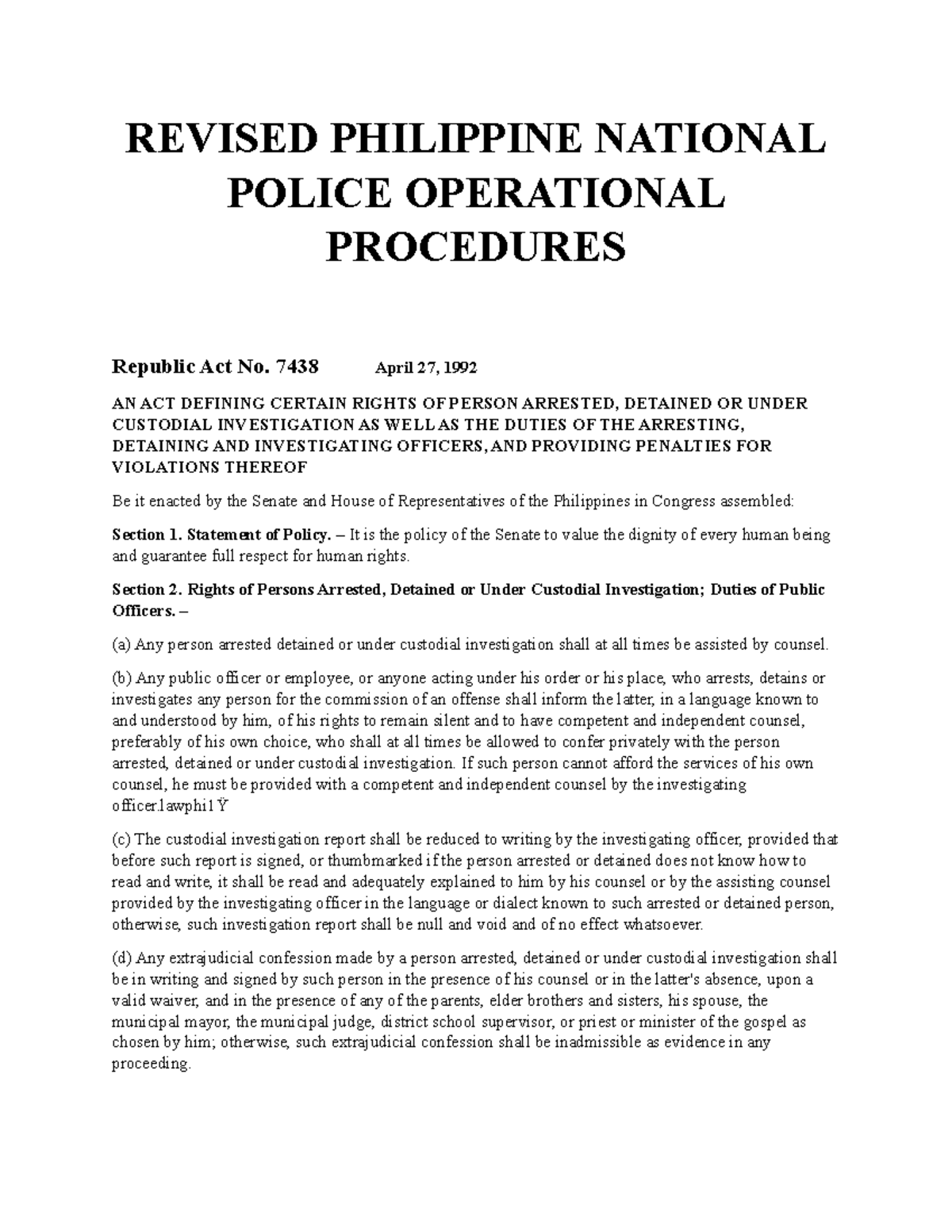 Lynnethvillareal-3 - N/A - REVISED PHILIPPINE NATIONAL POLICE ...