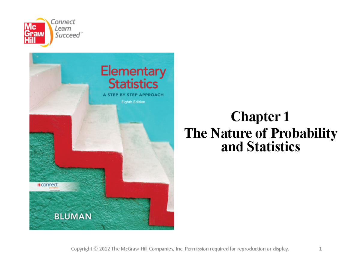 1Bluman Elem Stats 8e CH01 - ####### Chapter 1 ####### The Nature of ...