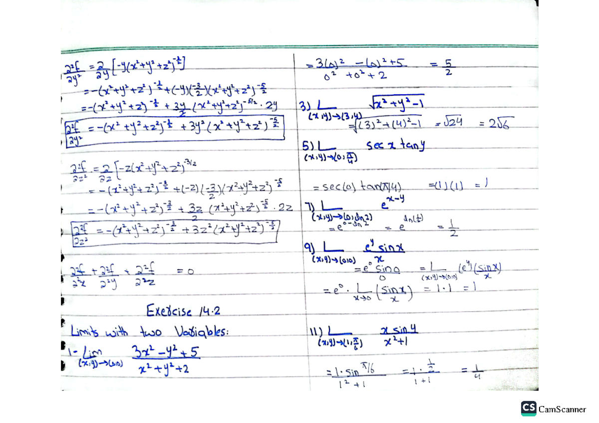 Calculus 14,15 - multivariable calculus MCQS - Studocu