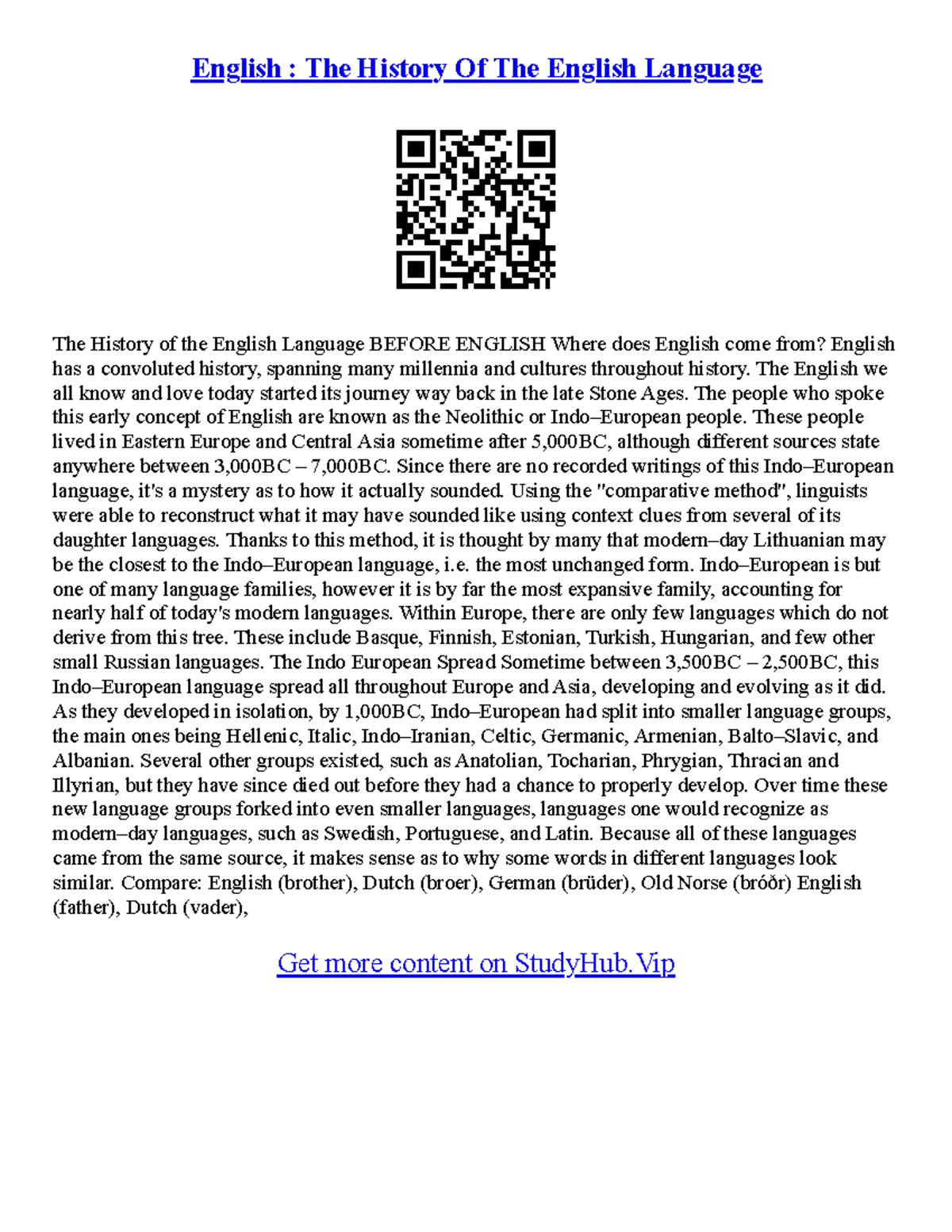 History Of English Essay - English : The History Of The English ...