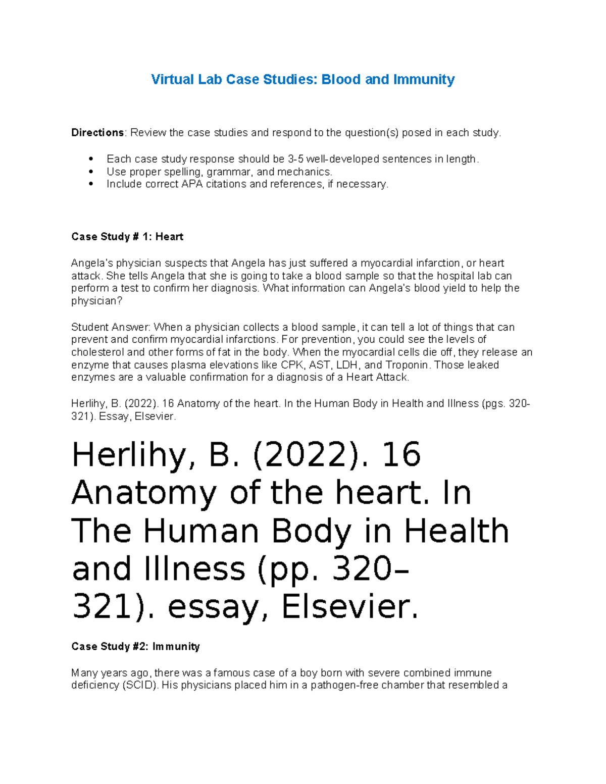 AHP106 Wk4 Virtual Lab - Virtual Lab Case Studies: Blood and Immunity ...
