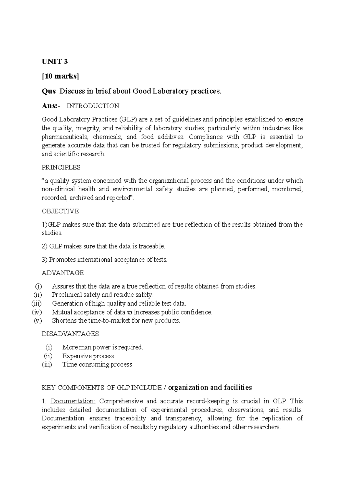 Quality assurance [imp qus WITH Ans] - UNIT 3 [10 marks] Qus Discuss in brief about Good ...