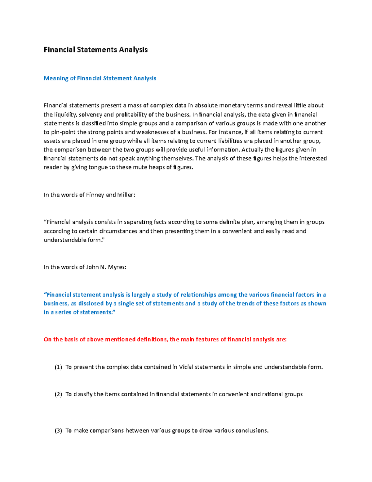Financial Statements Analysis - Financial Statements Analysis Meaning ...