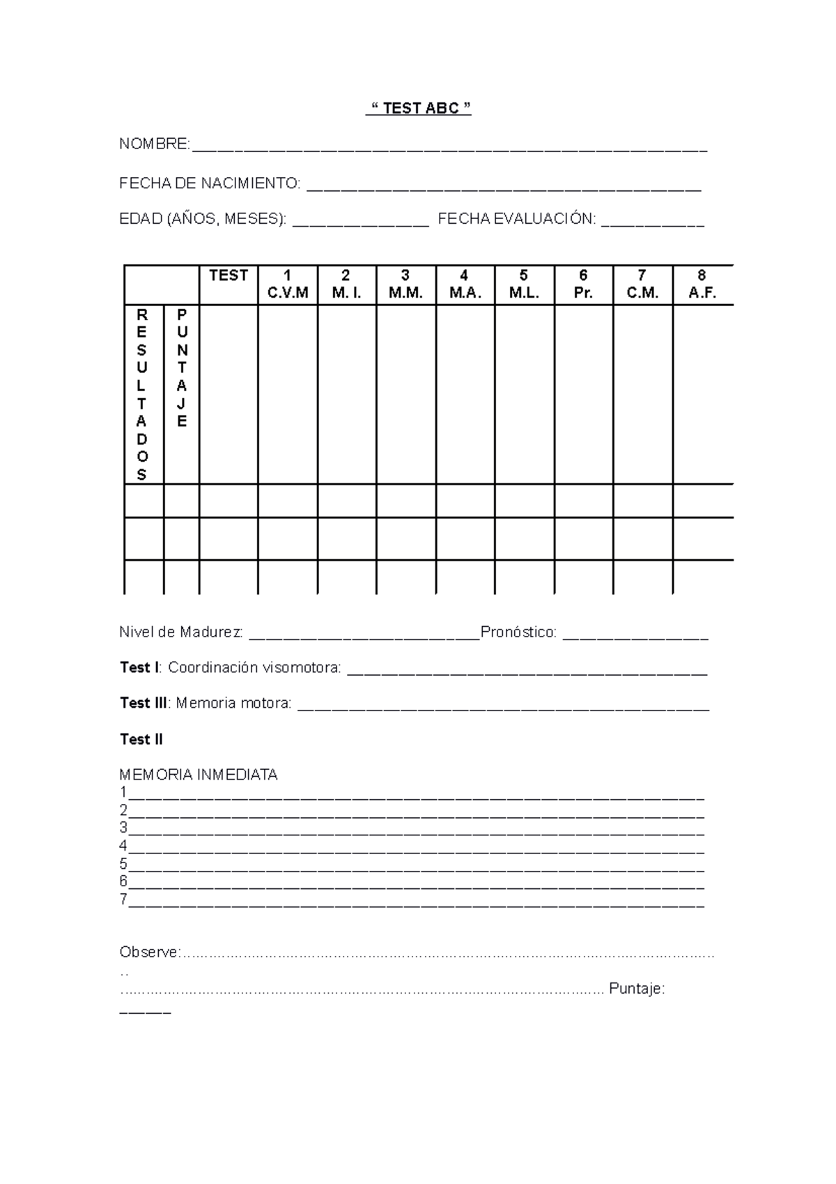 Test abc - test abc de filho. - “ TEST ABC ” - Studocu