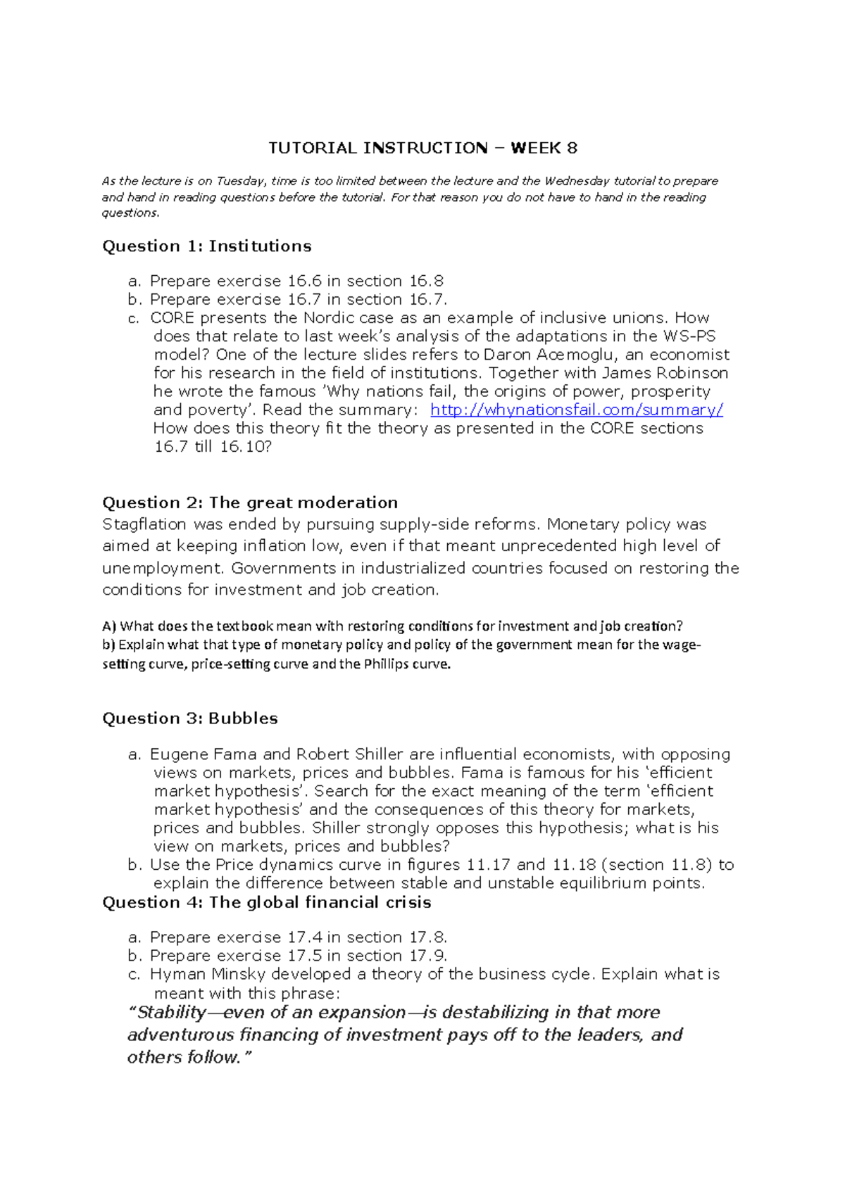 Tutorial instruction week 8 - TUTORIAL INSTRUCTION – WEEK 8 As the ...
