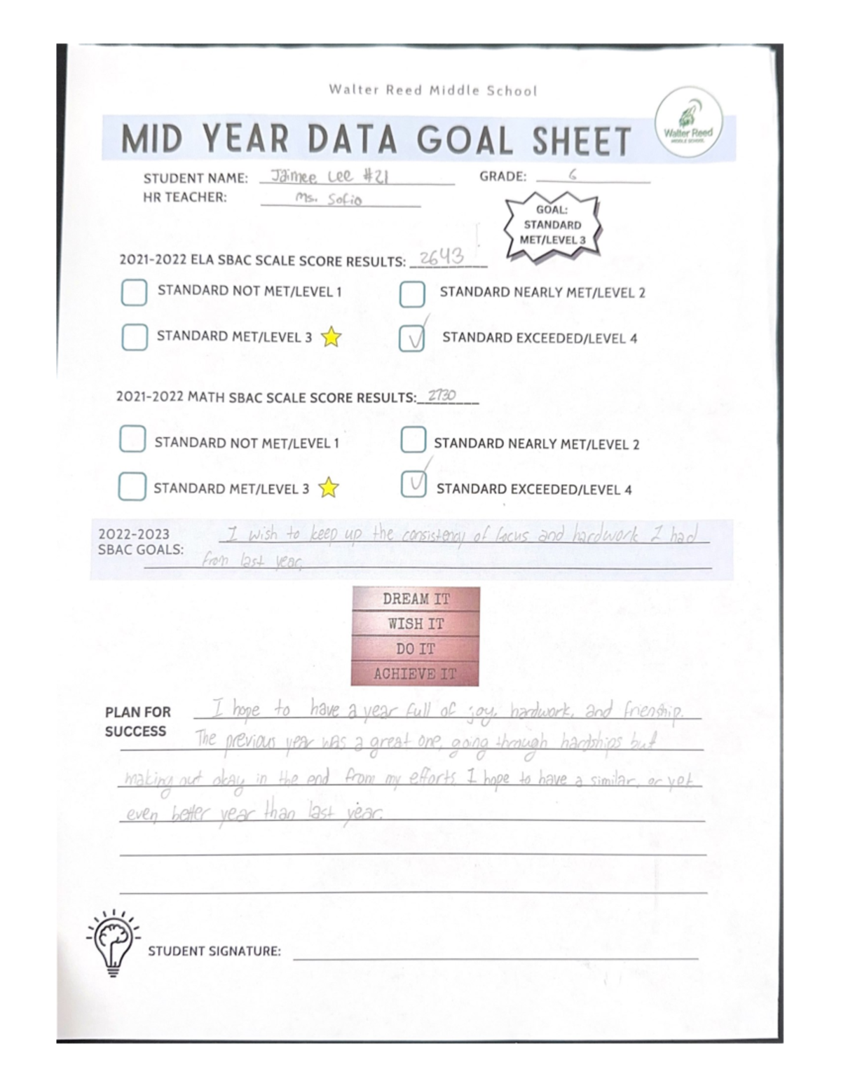 MID YEAR DATA GOAL Sheet - BIOL490 - Studocu