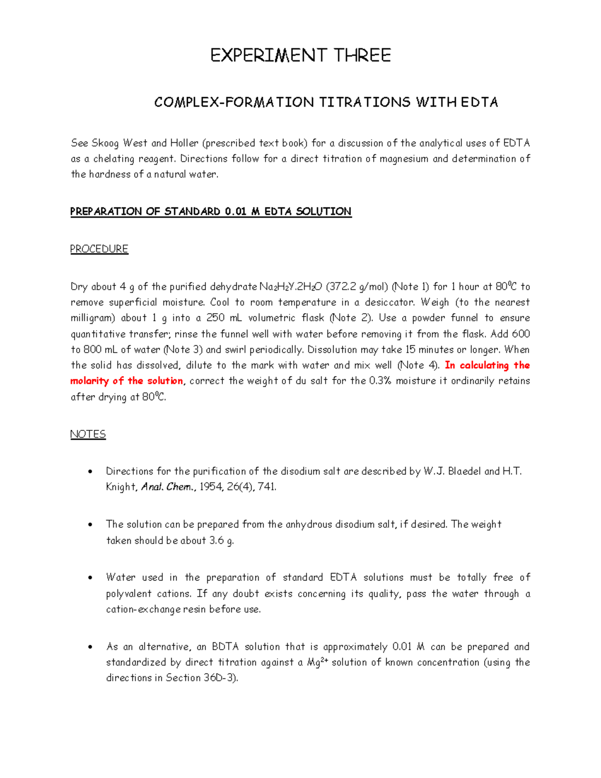 Complexiometry+titration++Prac+1 - EXPERIMENT THREE COMPLEX-FORMATION ...