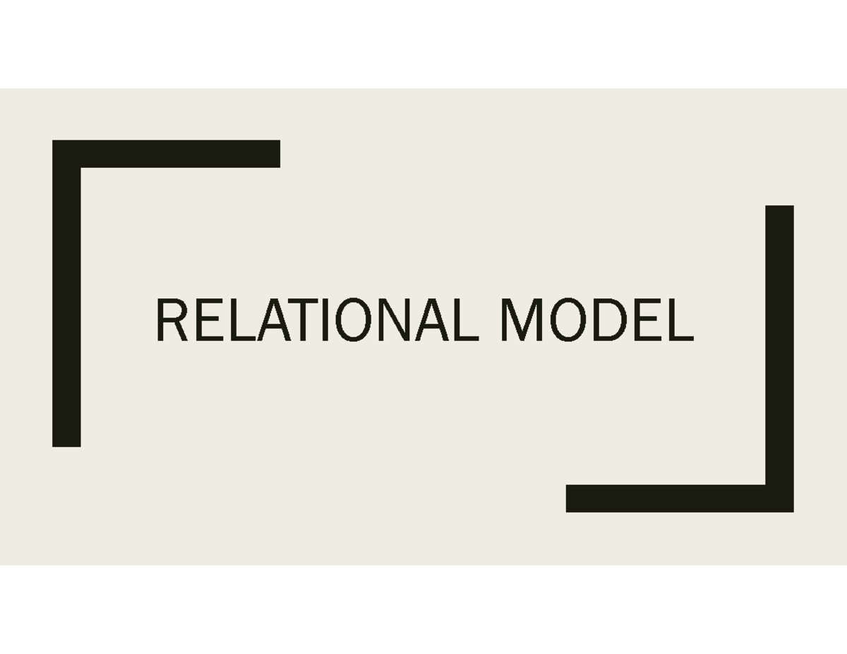 Relational Model Codd It Is At Present The Most Widely Used Model Instance Example