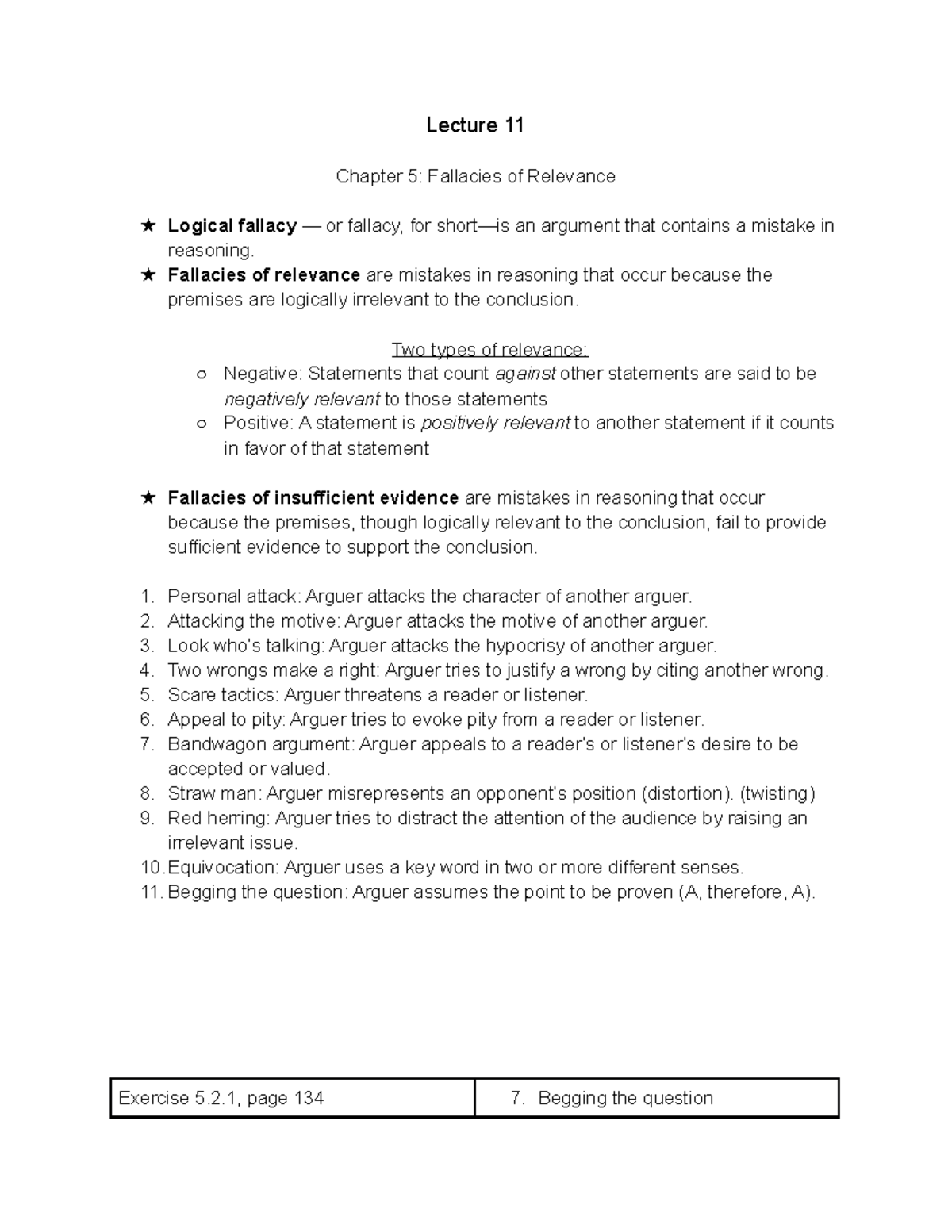 Lecture 11, Chapter 5 - ETEC 171 - Lecture 11 Chapter 5: Fallacies of ...