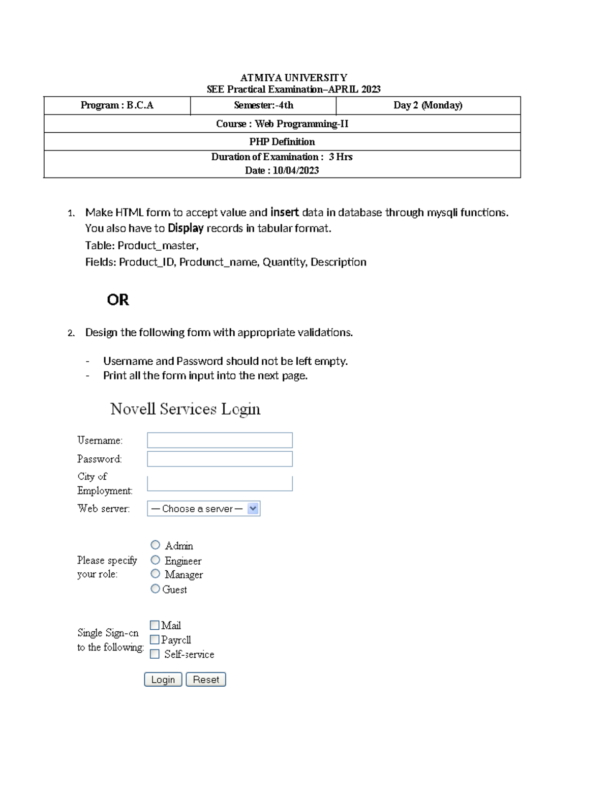 PHP SEE Practical Definitions DAY-2 - ATMIYA UNIVERSITY SEE Practical Examination–APRIL 2023 ...