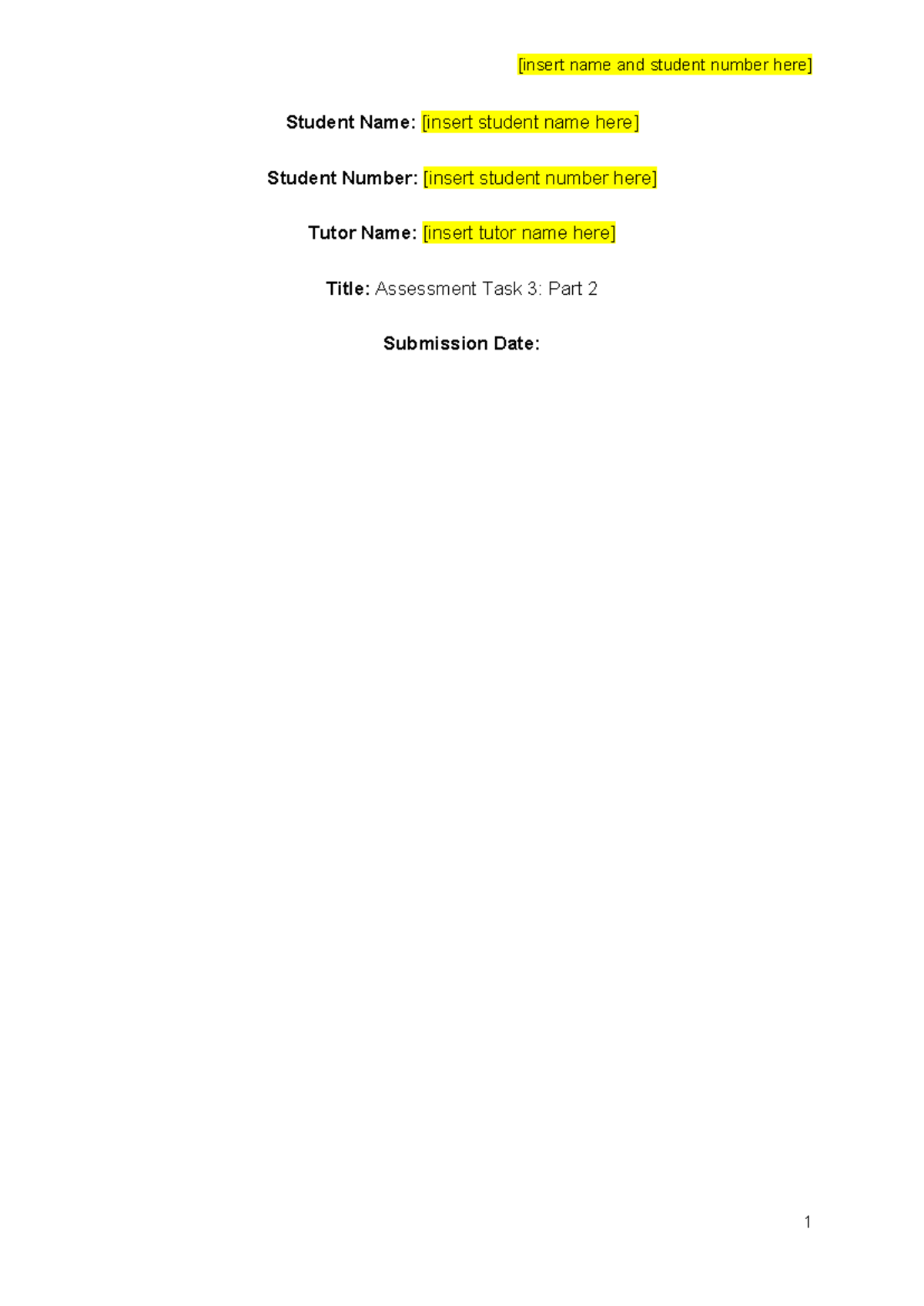 21227 I&E Reflection - Student Name: [insert student name here] Student ...